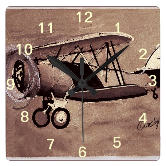 Vintage Airplane Wall Clock | Zazzle.com