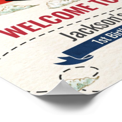 Vintage Airplane Welcome Party Sign | Zazzle