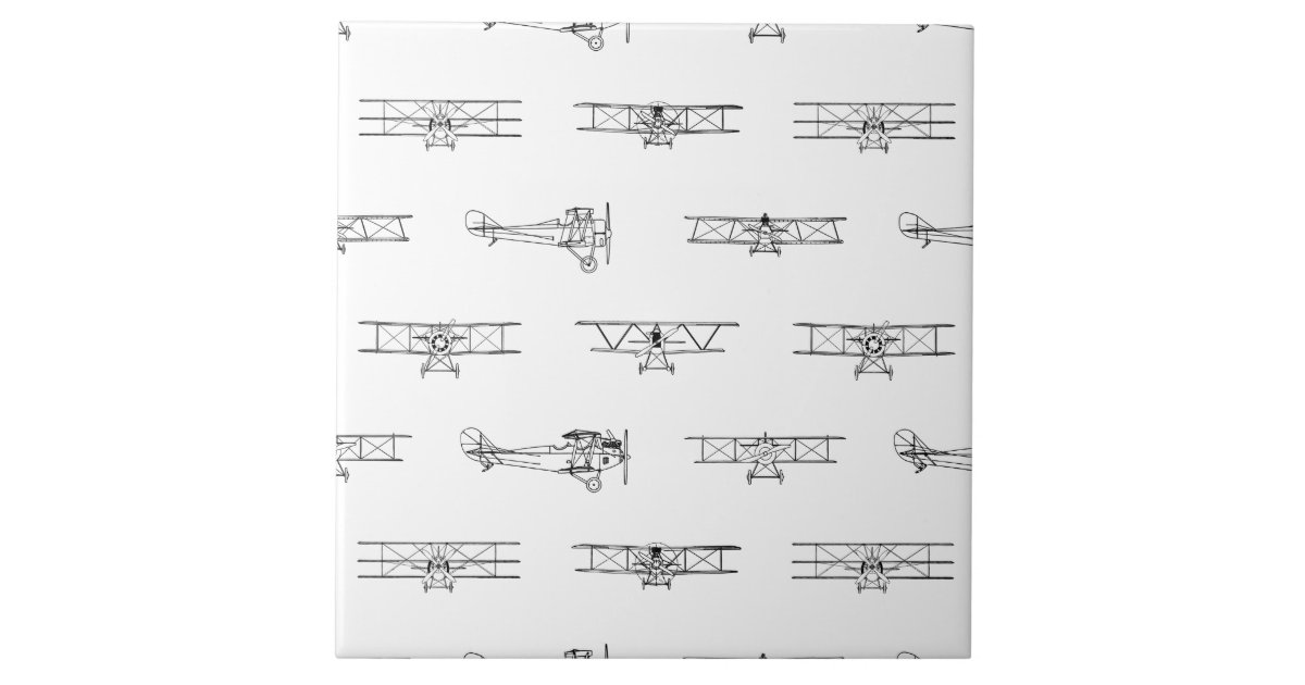 Vintage Airplanes Aviation Themed CUSTOM COLOR Ceramic Tile | Zazzle