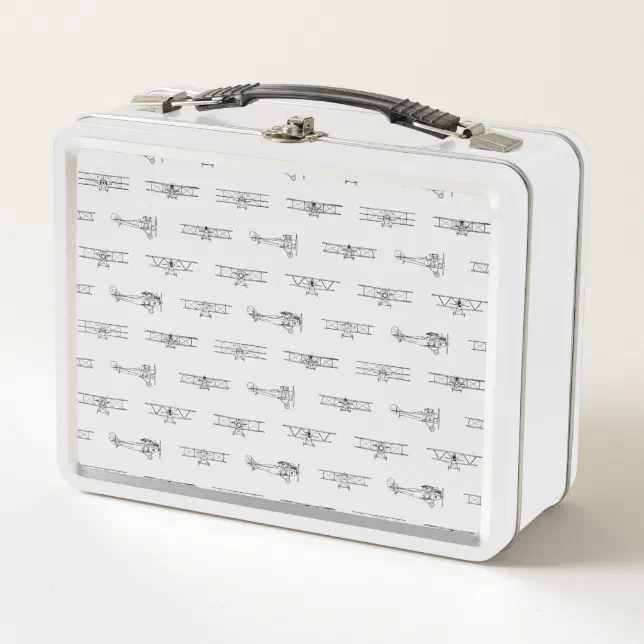 Vintage Airplanes Aviation Themed CUSTOM COLOR Metal Lunch Box | Zazzle