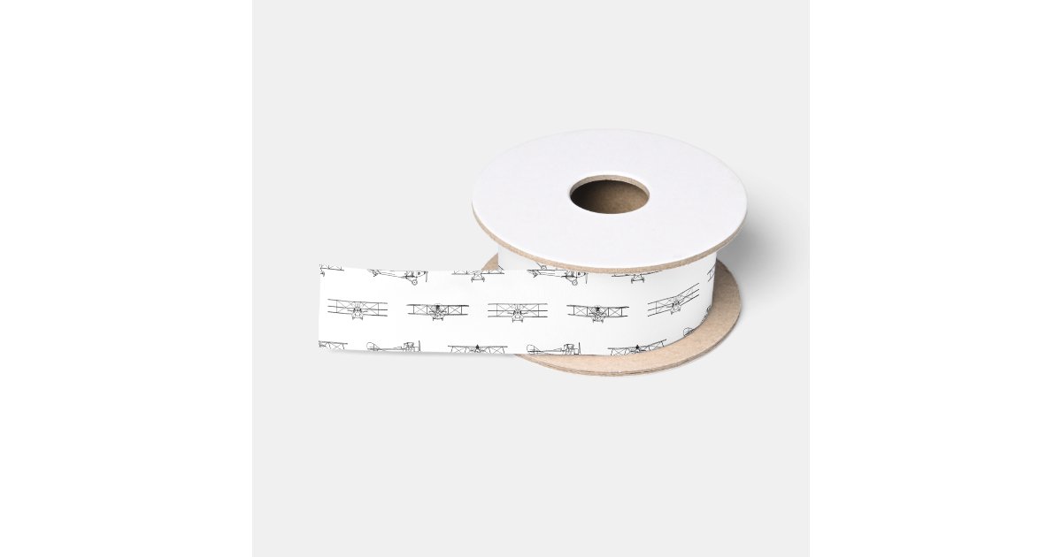 Vintage Airplanes Aviation Themed CUSTOM COLOR Satin Ribbon | Zazzle