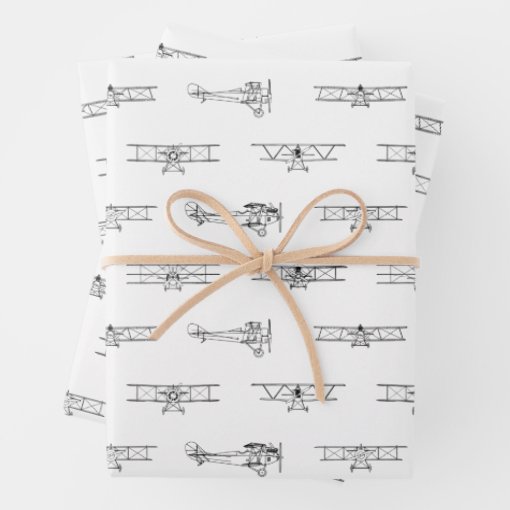 Vintage Airplanes Aviation Themed CUSTOM COLOR Wrapping Paper Sheets ...