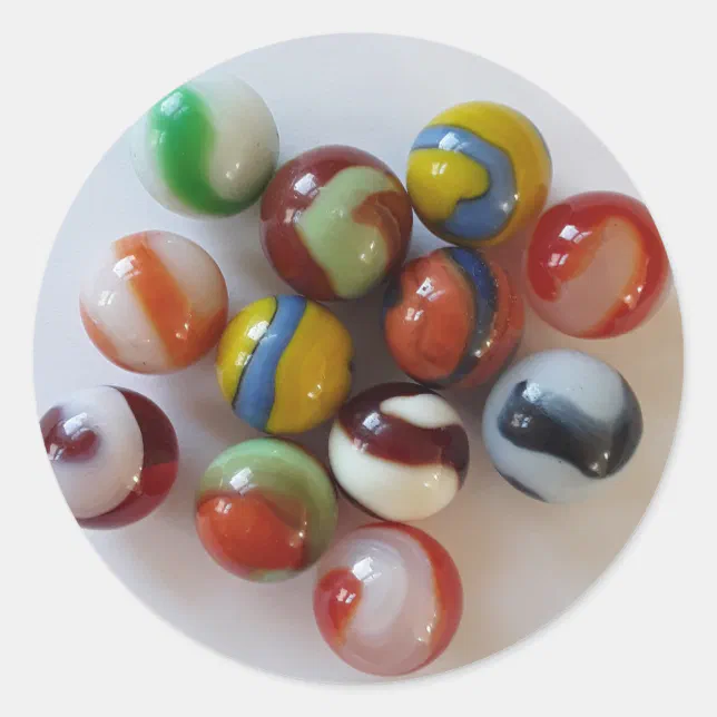 Vintage Akro Agate Corkscrew Glass Marbles Classic Round Sticker | Zazzle