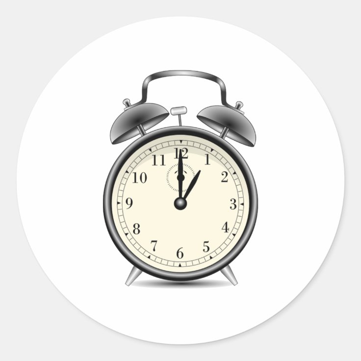 Vintage Alarm Clock Classic Round Sticker | Zazzle