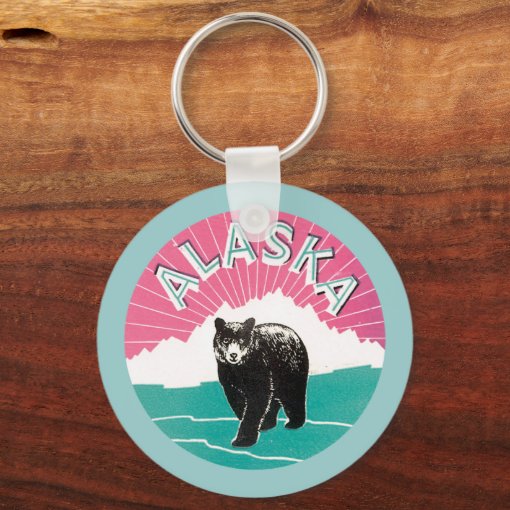 Vintage Alaska Keychain | Zazzle