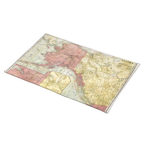 Vintage Alaska Map Cloth Placemat | Zazzle