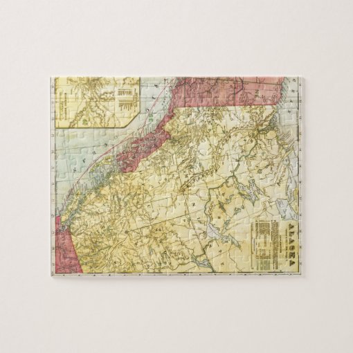 Vintage Alaska Map Jigsaw Puzzle | Zazzle