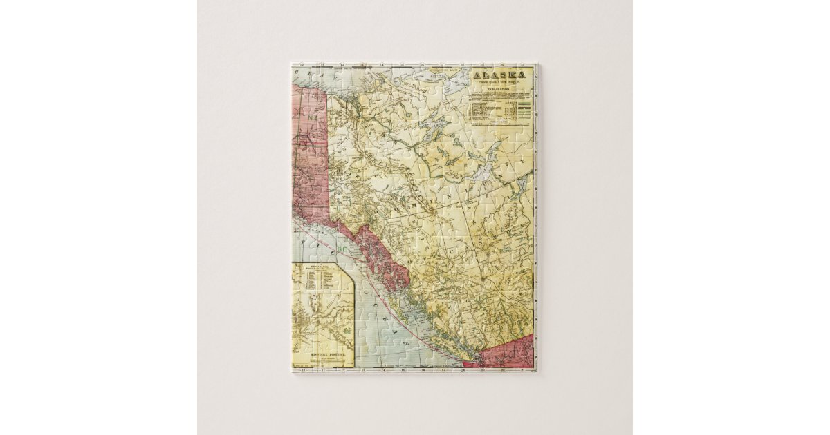Vintage Alaska Map Jigsaw Puzzle | Zazzle