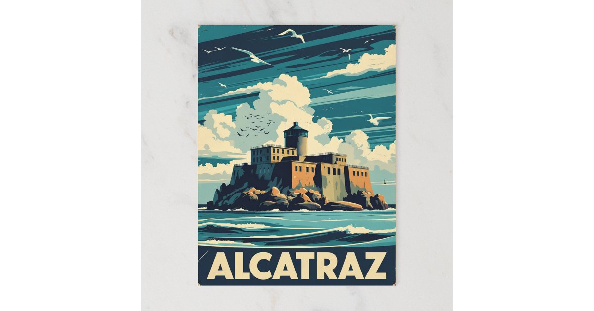Vintage Alcatraz Island Prison Lighthouse Postcard | Zazzle