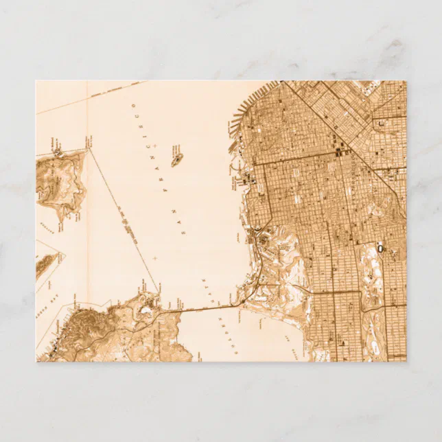 Vintage Alcatraz San Francisco Map Postcard | Zazzle