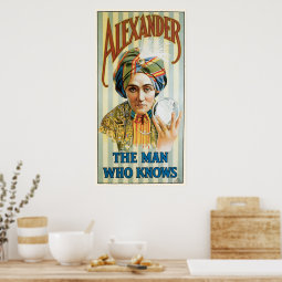 Vintage Alexander Magician Poster 1915 | Zazzle