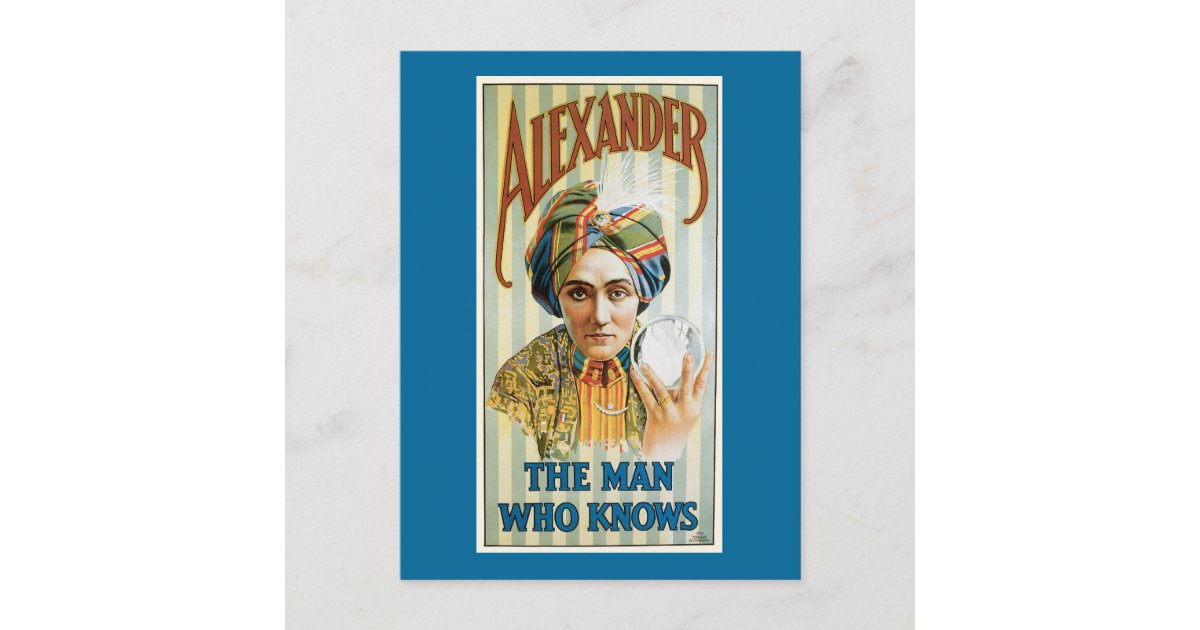 Vintage Alexander Magician Poster 1915 Postcard | Zazzle