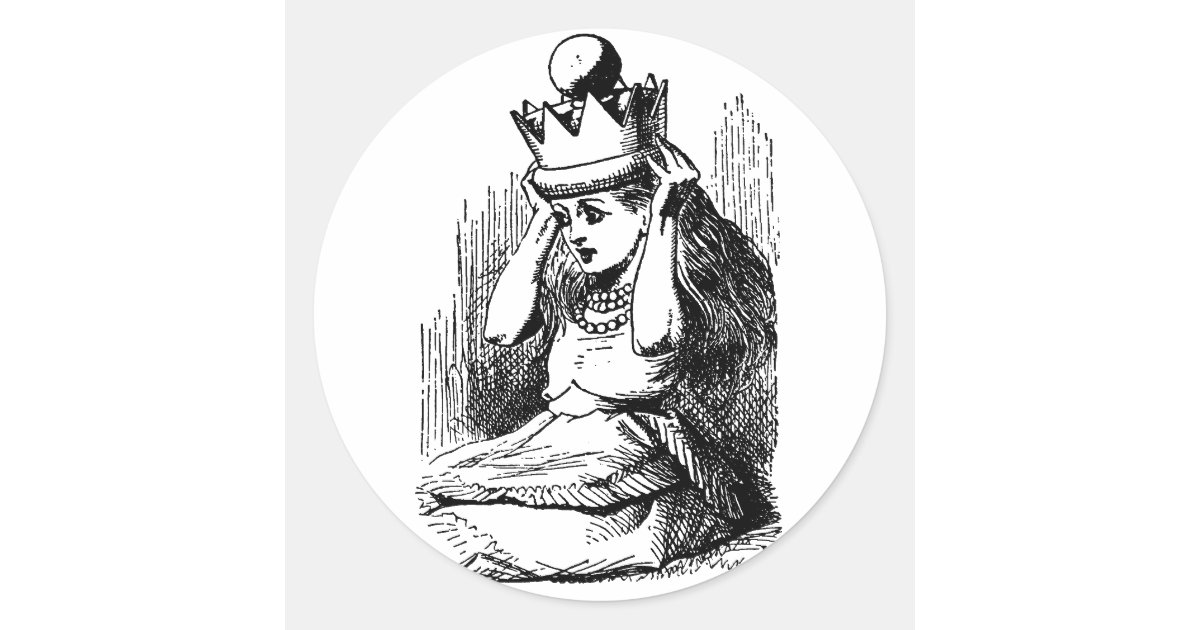 Vintage Alice in Wonderland, Alice w Queen's Crown Classic Round ...
