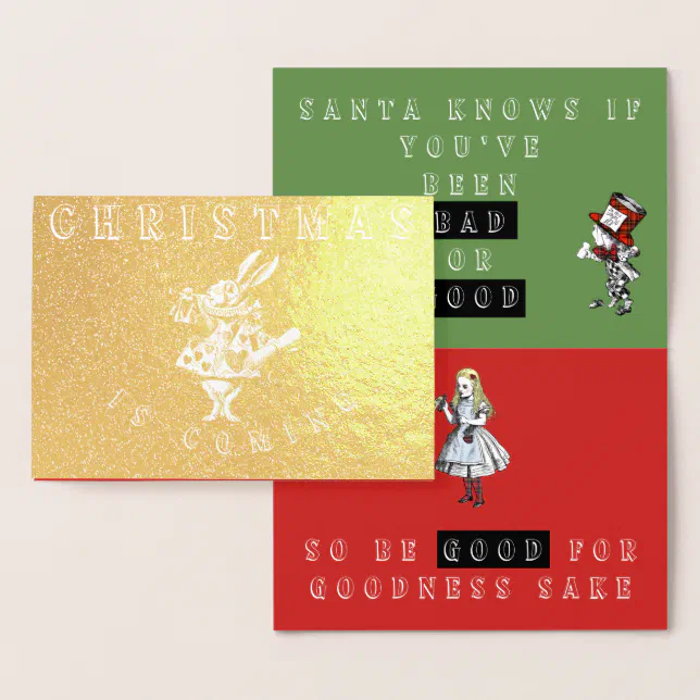 Vintage Alice in Wonderland Christmas Card | Zazzle