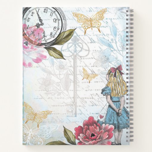 Vintage Alice In Wonderland Decoupage Collage Notebook | Zazzle