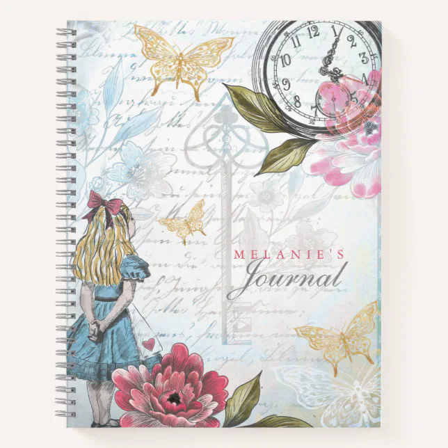 Vintage Alice In Wonderland Decoupage Collage Notebook | Zazzle