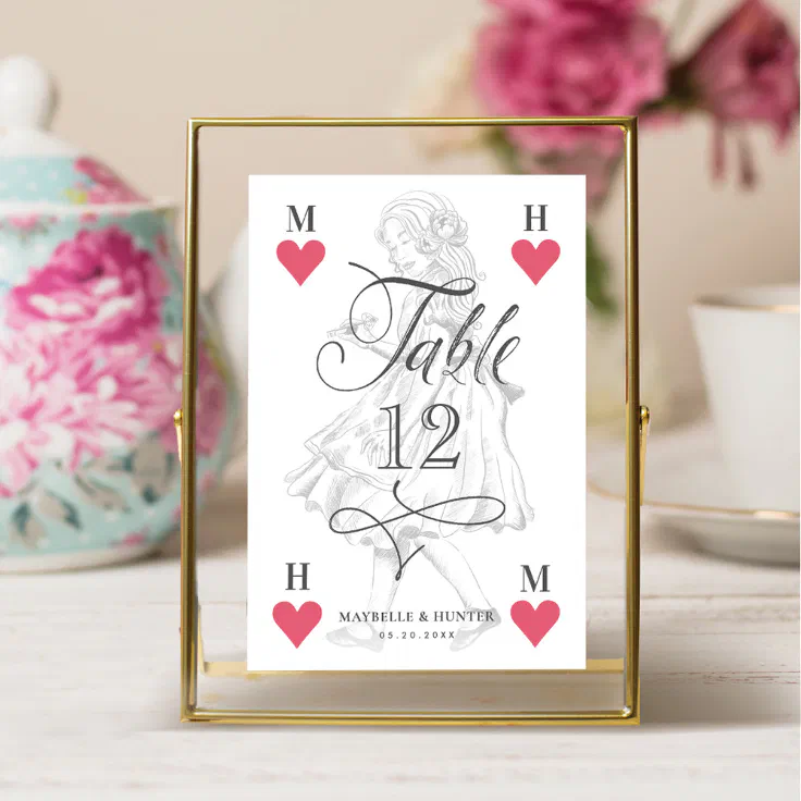 Vintage Alice in Wonderland Heart Playing Card | Zazzle