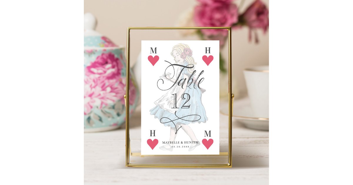 Vintage Alice in Wonderland Heart Playing Card | Zazzle