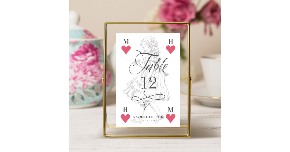 Vintage Alice in Wonderland Heart Playing Card | Zazzle