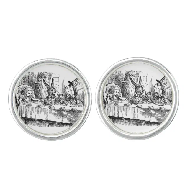 Vintage Alice in Wonderland Mad Hatter tea party Cufflinks | Zazzle