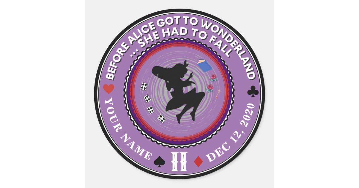 Vintage Alice in Wonderland Sobriety Medallion Classic Round Sticker ...