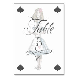 Vintage Alice in Wonderland Tall Alice Character Table Number | Zazzle
