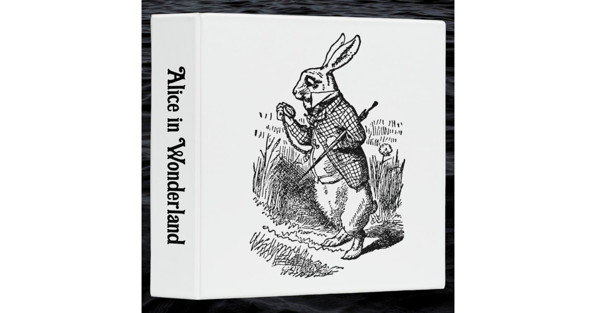 Vintage Alice in Wonderland the White Rabbit Watch 3 Ring Binder | Zazzle