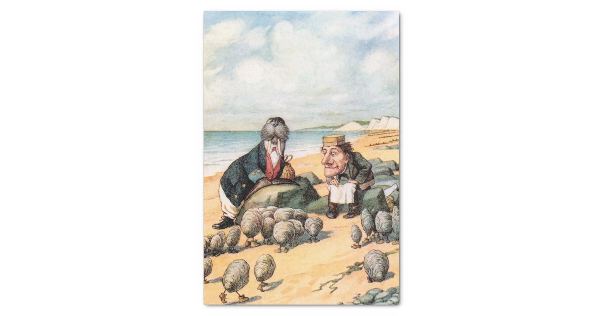 Vintage Alice in Wonderland Walrus Decoupage Tissue Paper | Zazzle