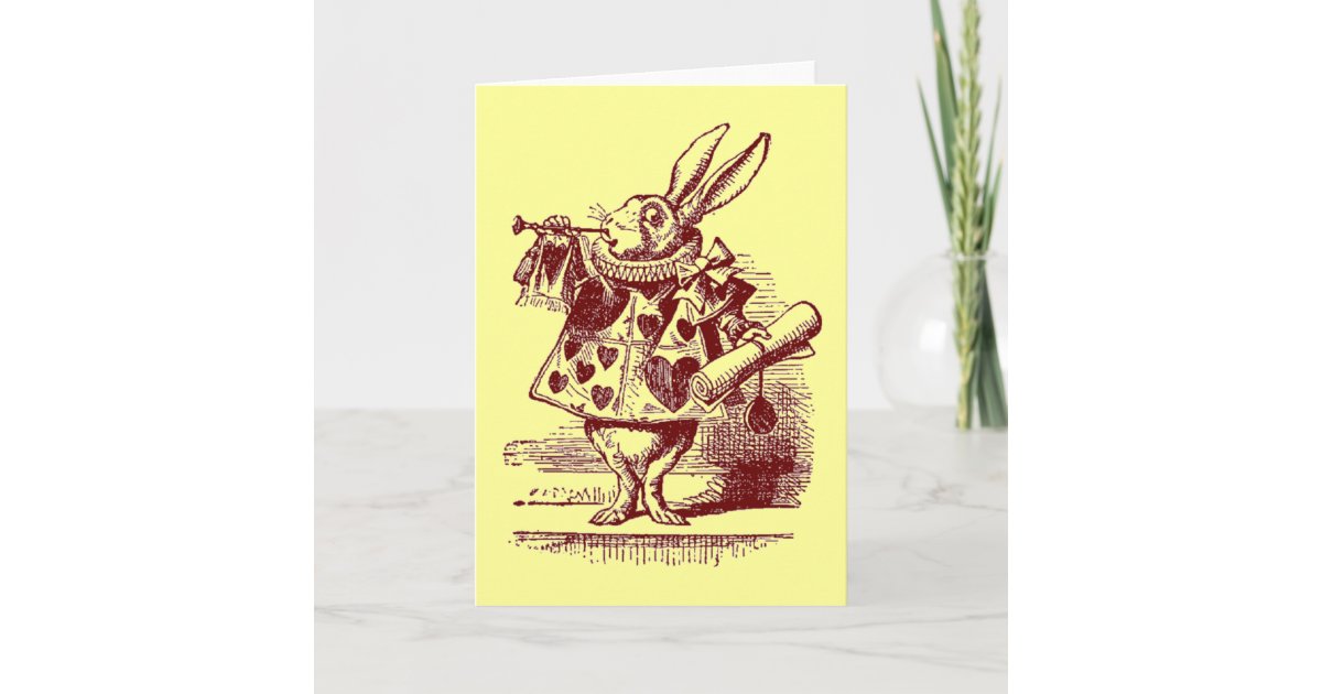 Vintage Alice in Wonderland White Rabbit Card | Zazzle