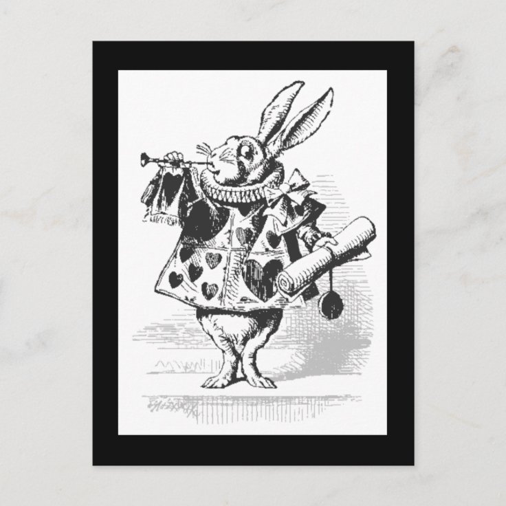Vintage Alice in Wonderland White Rabbit Postcard | Zazzle