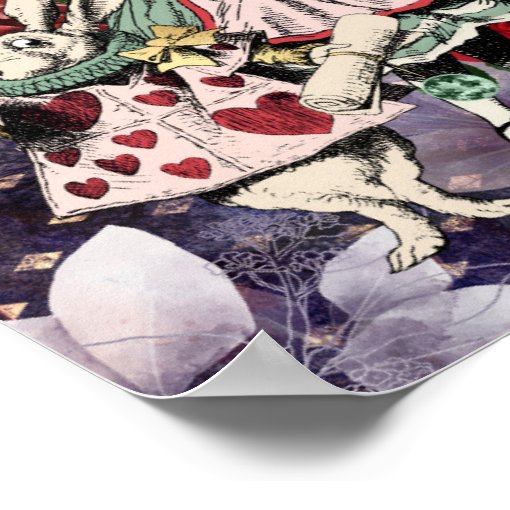 Vintage Alice in Wonderland White Rabbit Poster | Zazzle