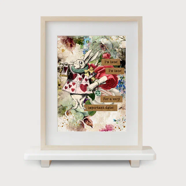 Vintage Alice in Wonderland White Rabbit Poster | Zazzle