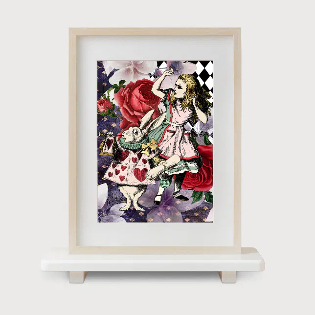 Vintage Alice in Wonderland White Rabbit Poster | Zazzle