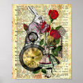 Vintage Alice in Wonderland White Rabbit Poster | Zazzle