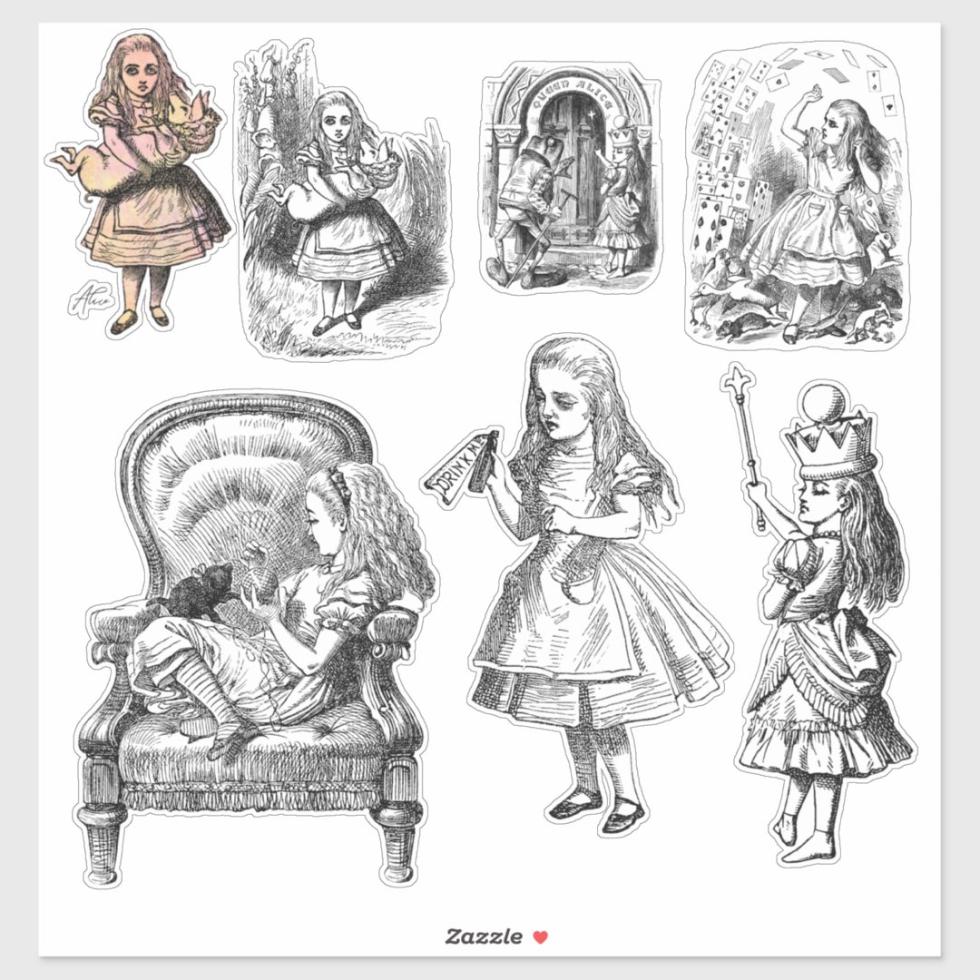 Vintage Alice Sticker | Zazzle