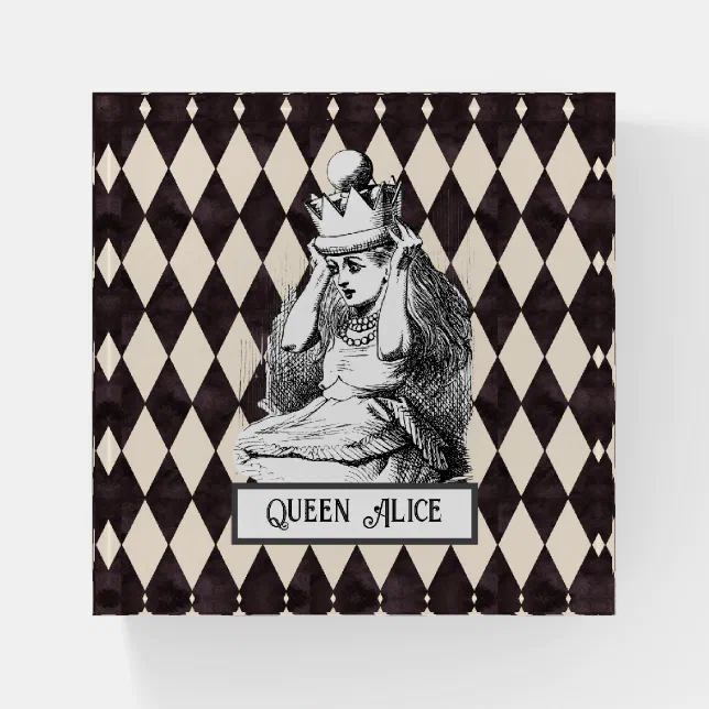 Vintage Alice with Crown Harlequin Paperweight | Zazzle