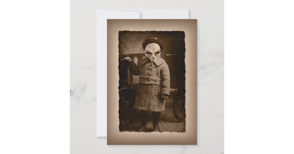 Vintage Alien Toddler Halloween Party Invitation | Zazzle