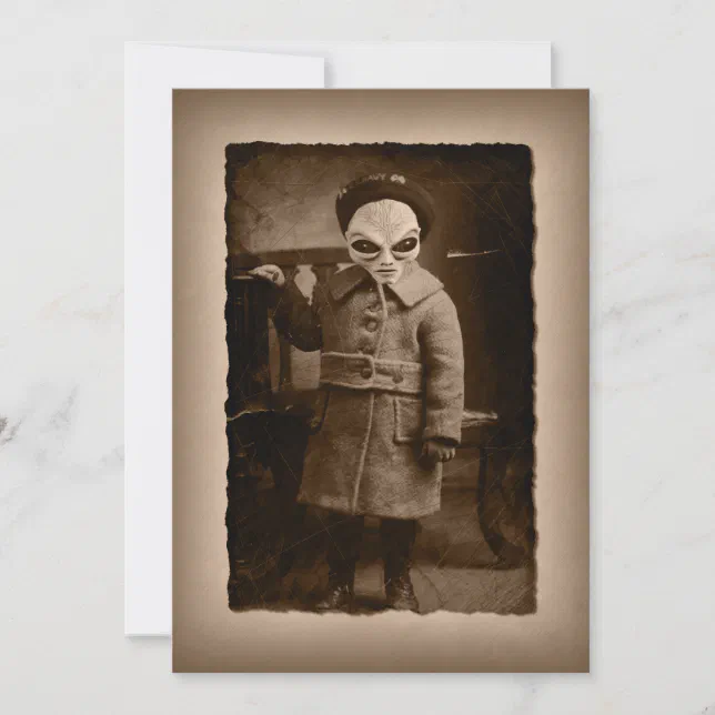 Vintage Alien Toddler Halloween Party Invitation | Zazzle