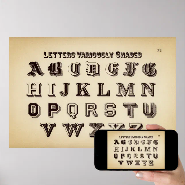 Vintage Alphabet Poster | Zazzle