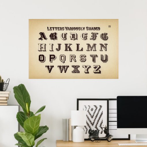 Vintage Alphabet Poster | Zazzle