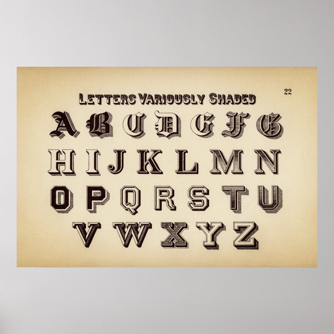 Vintage Alphabet Poster | Zazzle
