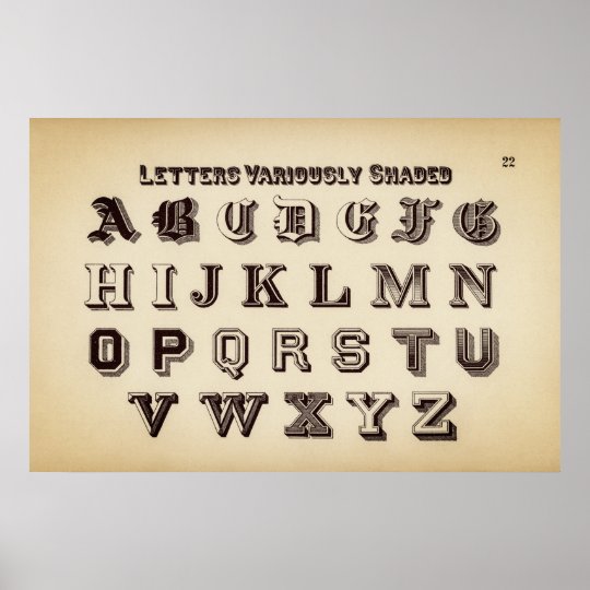 Vintage Alphabet Poster | Zazzle.com