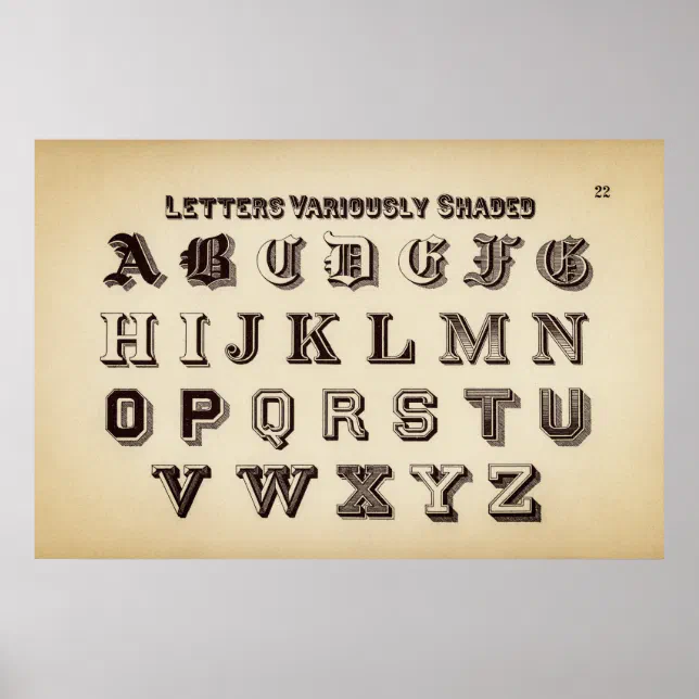 Vintage Alphabet Poster | Zazzle