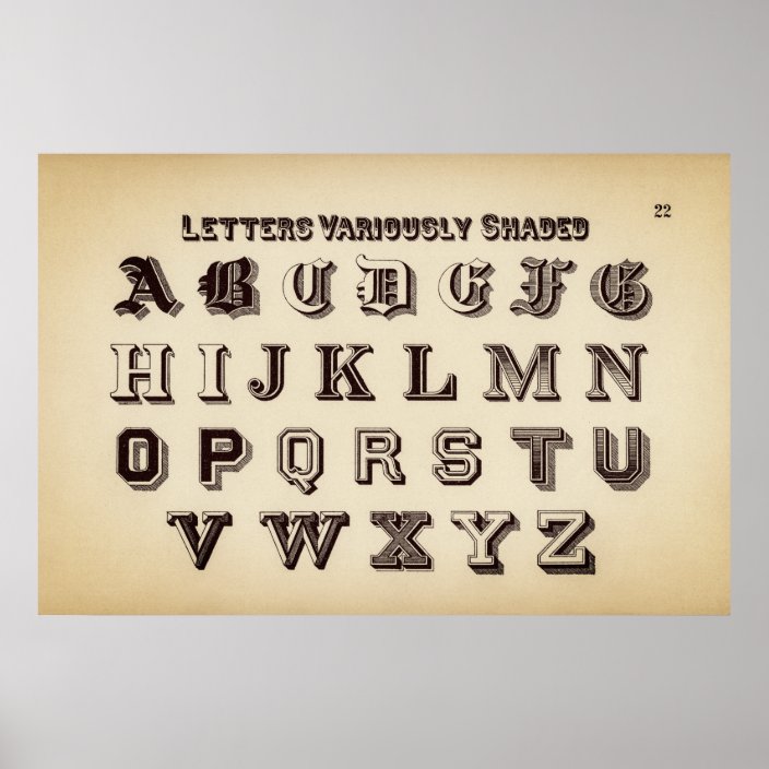 Vintage Alphabet Poster | Zazzle.com