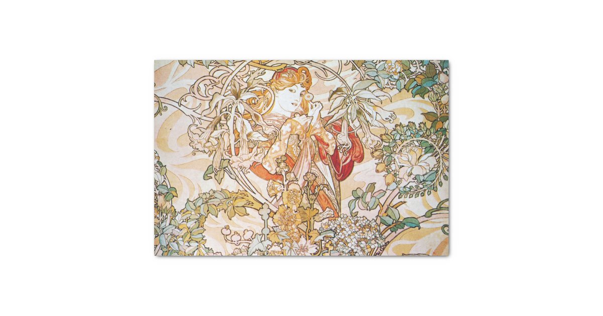 Vintage alphonse mucha goddess tissue paper | Zazzle