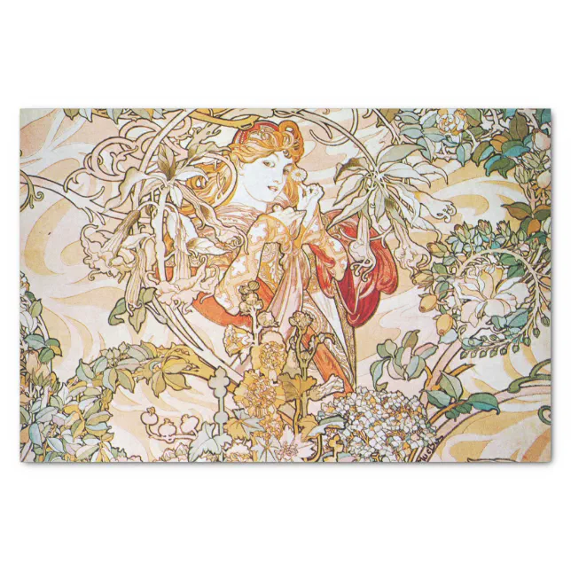 Vintage alphonse mucha goddess tissue paper | Zazzle