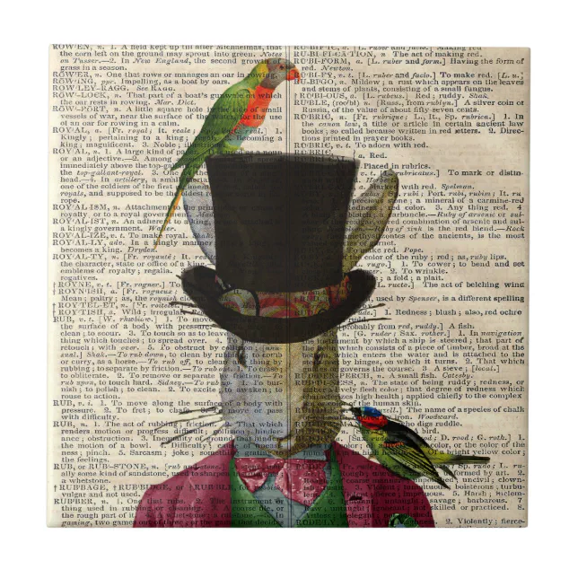 Vintage Altered Art Rabbit Book Page Ceramic Tile | Zazzle