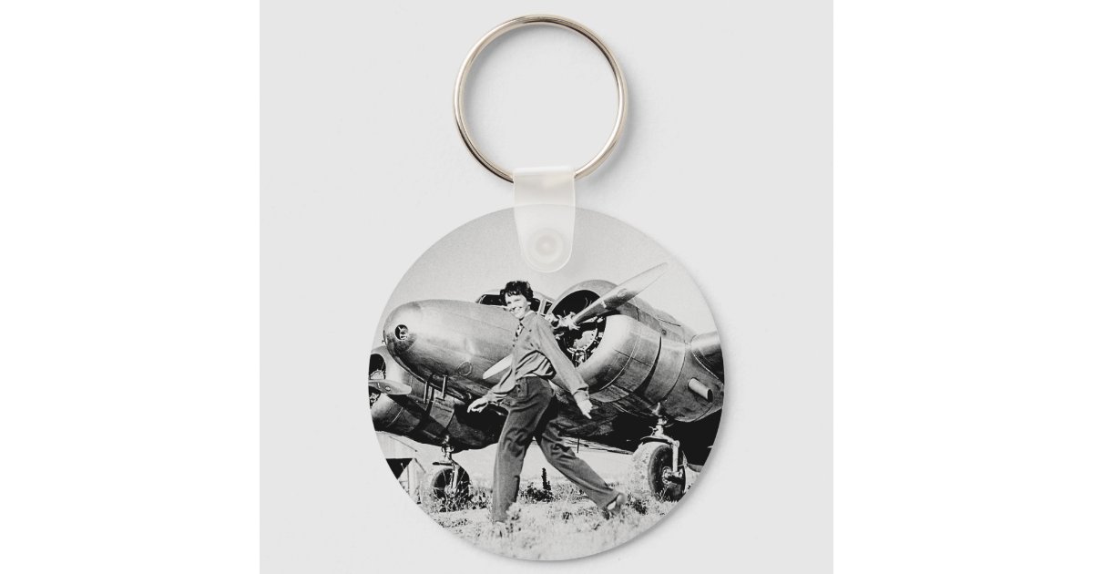 Vintage Amelia Earhart Photo Keychain | Zazzle