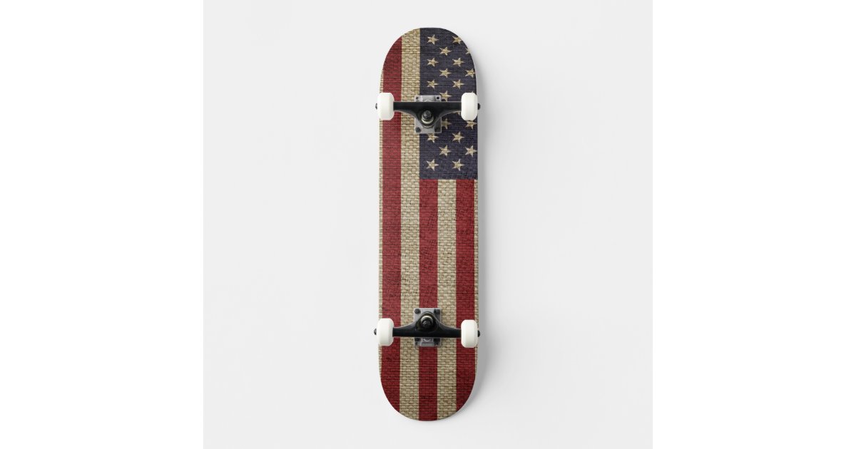 Vintage America Flag Skateboard Deck | Zazzle