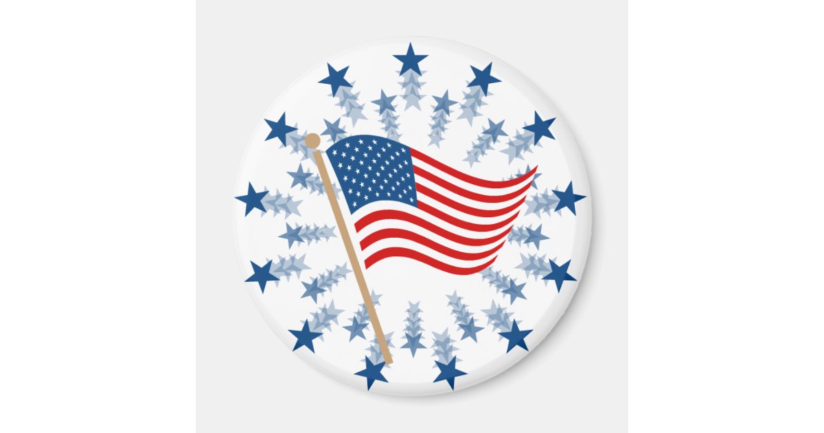 Vintage American Flag Clip Art Magnet | Zazzle